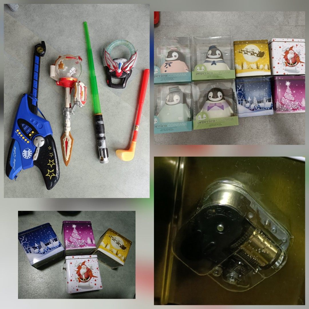 Starwars power rangers weapons penguin musical box lot, Hobbies & Toys ...