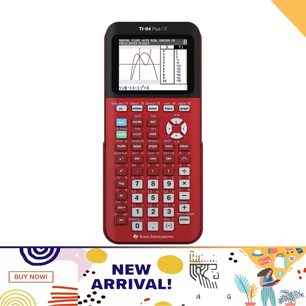 Texas Instruments TI-84 Plus CE Radical Red Graphing Calculator ...