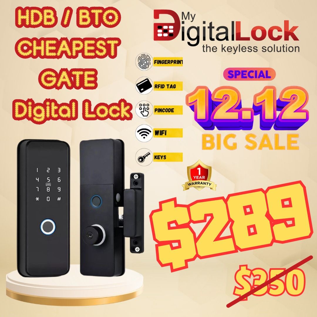 THE MOST CHEAPEST HDB/BTO/CONDO GATE DIGITAL LOCK -MDL gate Lock [READY STOCK], Furniture & Home ...