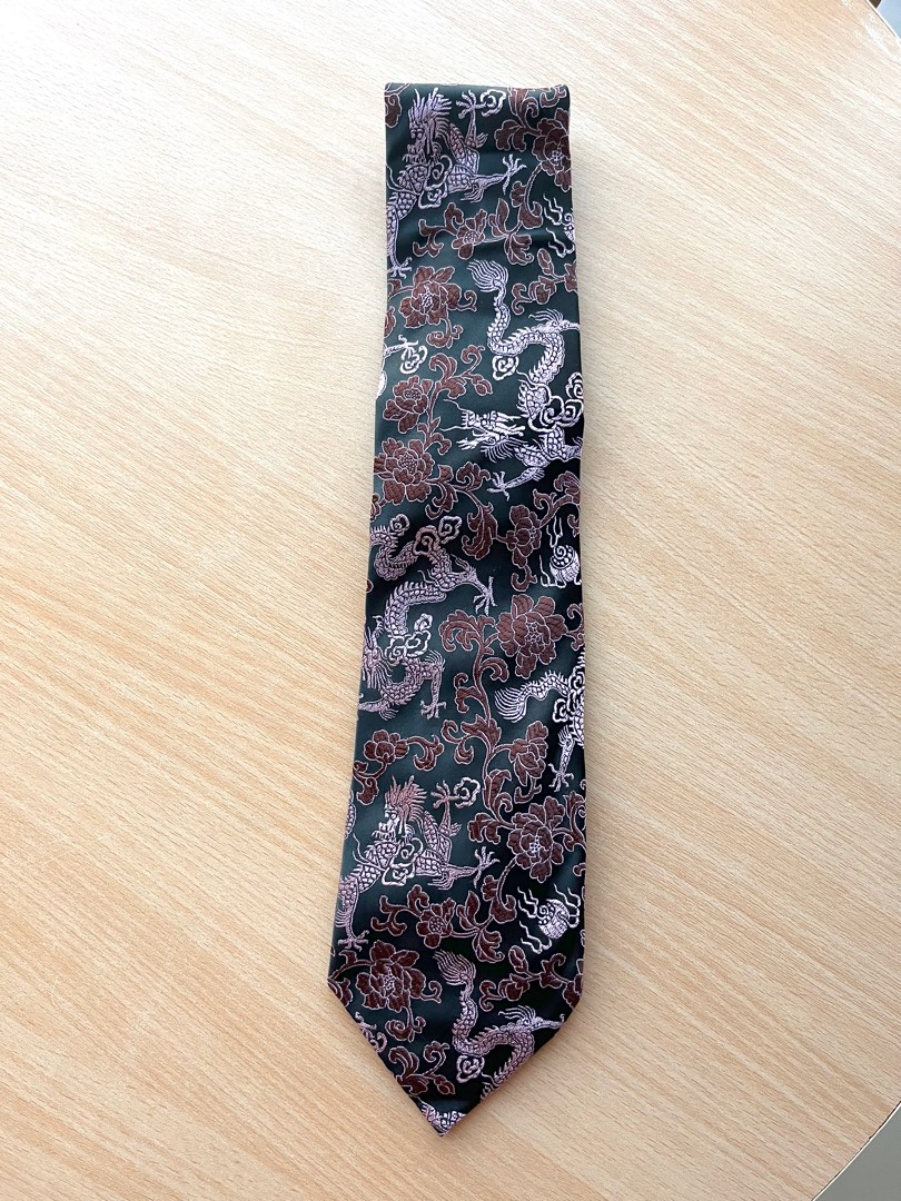 Traditional Chinese Cultural Purple Dragon Tie, Men's Fashion, Watches ...
