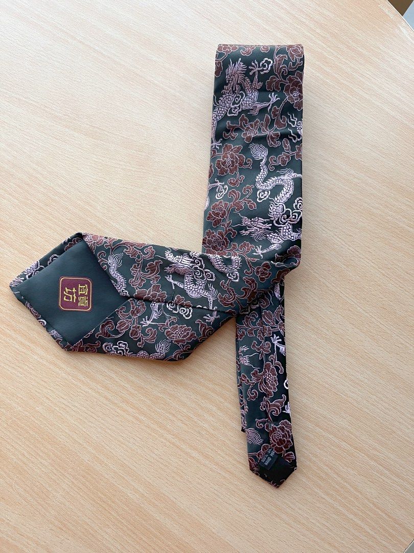 Traditional Chinese Cultural Purple Dragon Tie, Men's Fashion, Watches ...