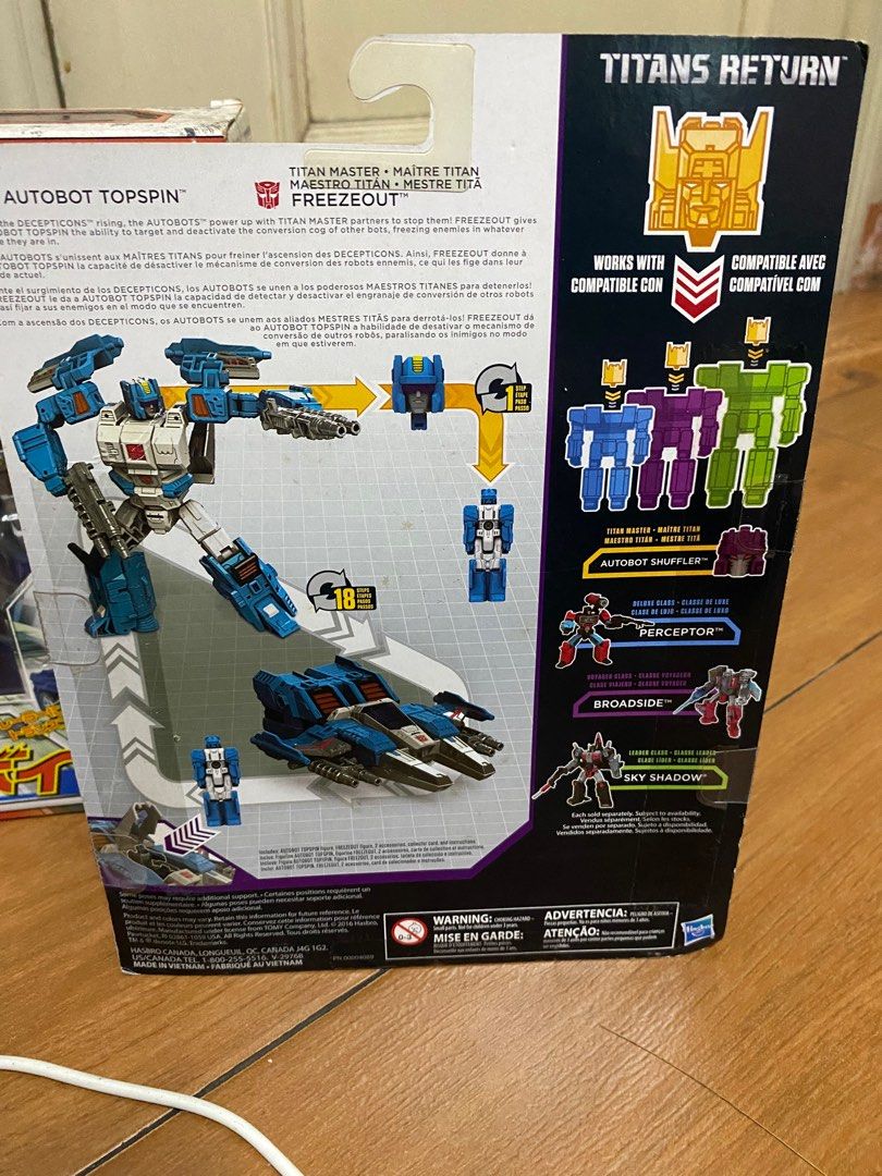 Transformers Titans Return Autobot Topspin + Headmaster Freezeout ...