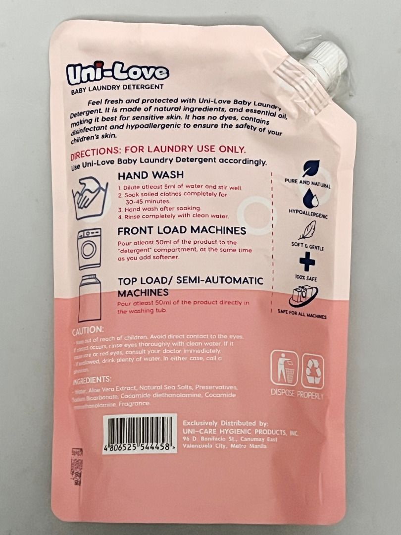 UniLove Baby Laundry Detergent 1L (Milk Scent), Babies & Kids, Bathing ...