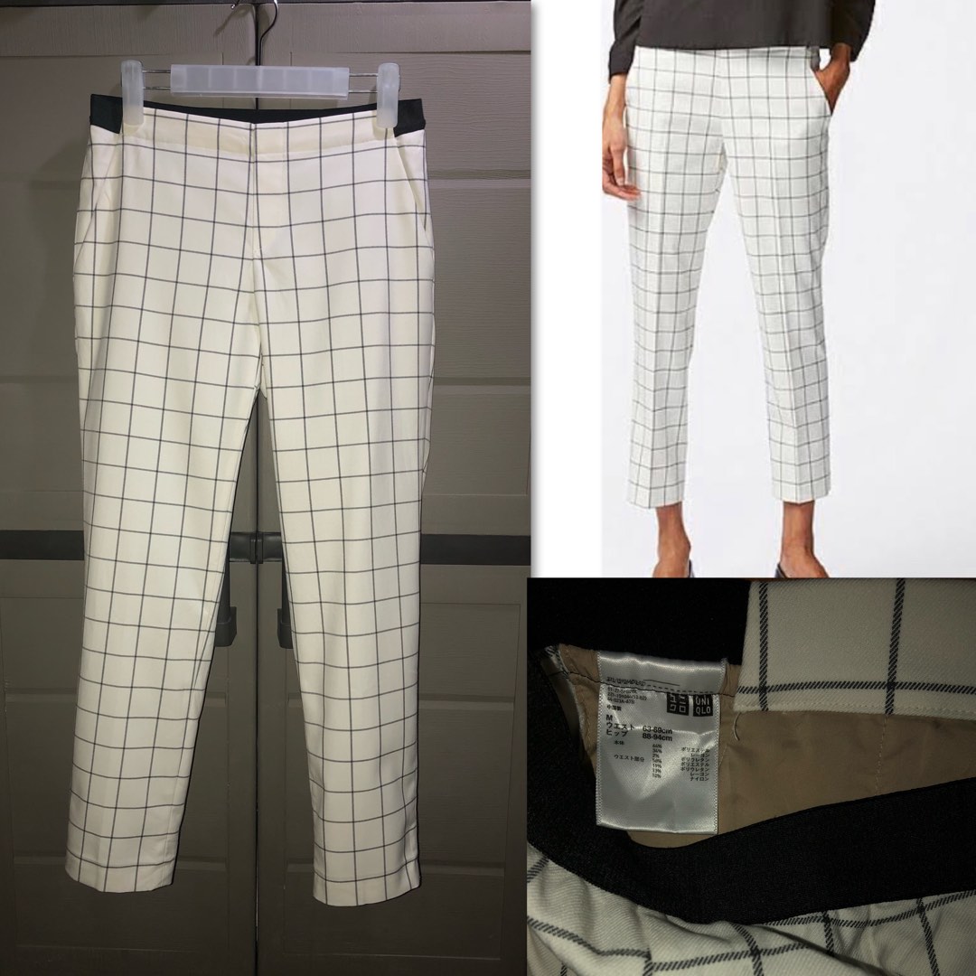 Uniqlo Grid EZY Ankle Pants, Women's Fashion, Bottoms, Other Bottoms on ...