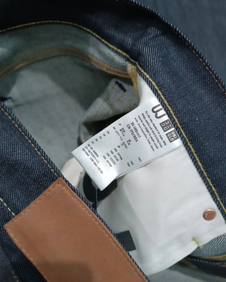 Uniqlo japan fabric selvedge, Men's Fashion, Bottoms, Jeans on Carousell