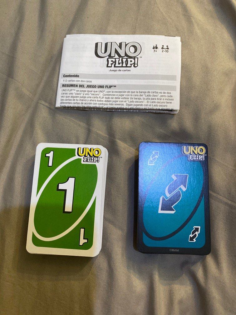Uno Flip card game Original Un0 Mattel Complete Set cards kids deck ...