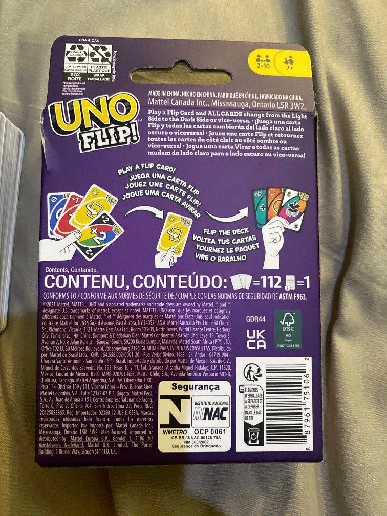 Uno Flip card game Original Un0 Mattel Complete Set cards kids deck ...