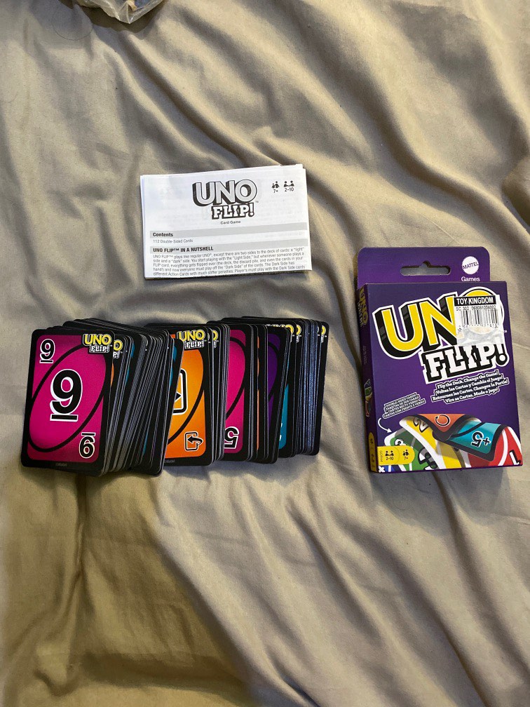 Uno Flip card game Original Un0 Mattel Complete Set cards kids deck ...