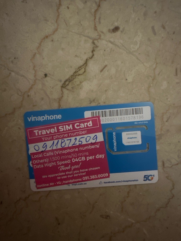 Vietnam sim card (vinaphone), Hobbies & Toys, Travel, Travel Essentials & Accessories on Carousell