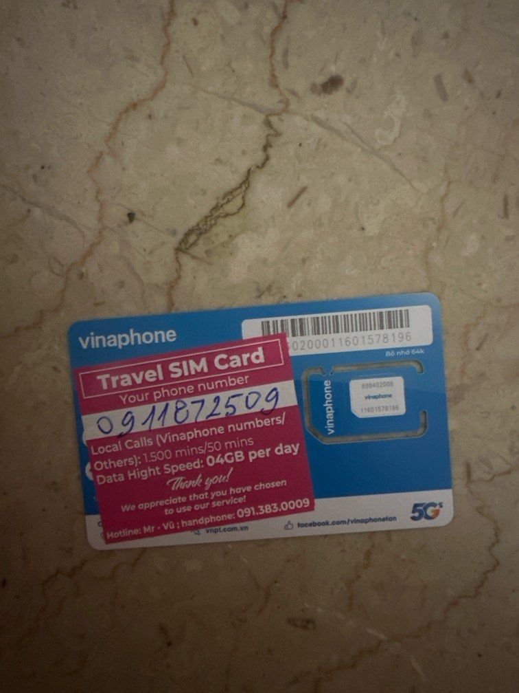 Vietnam sim card (vinaphone), Hobbies & Toys, Travel, Travel Essentials ...