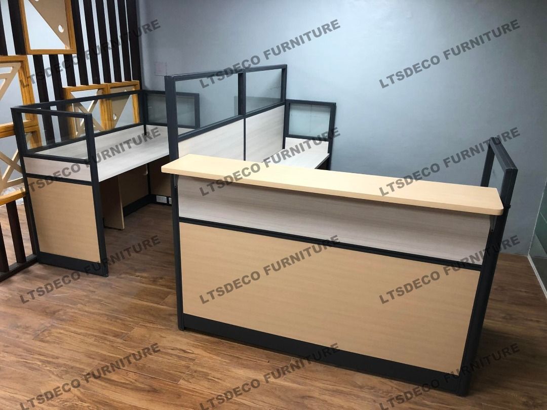 WORKSTATION WITH COUNTER TOP CUBICLE OFFICE PARTITION, Furniture & Home ...