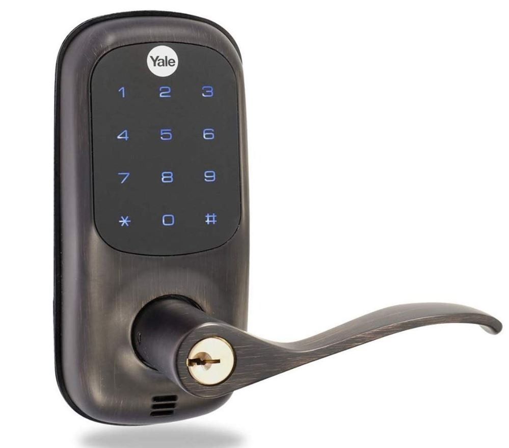 Yale Real Living Keyless Touchscreen Lever Lock with Z-Wave in Oil ...