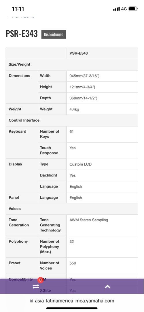 YAMAHA PSR-E343 61keys keyboard, Hobbies & Toys, Music & Media, Musical Instruments on Carousell