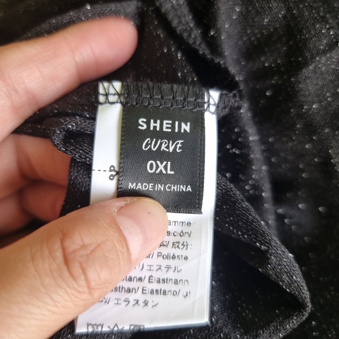 0xl SHEIN CURVE GLITTER BODYCON MESH MINI DRESS XL, Women's Fashion ...