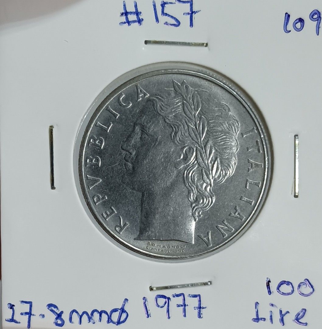 100 Lire Italy Coin 1977 (UNC) #157, Hobbies & Toys, Collectibles ...