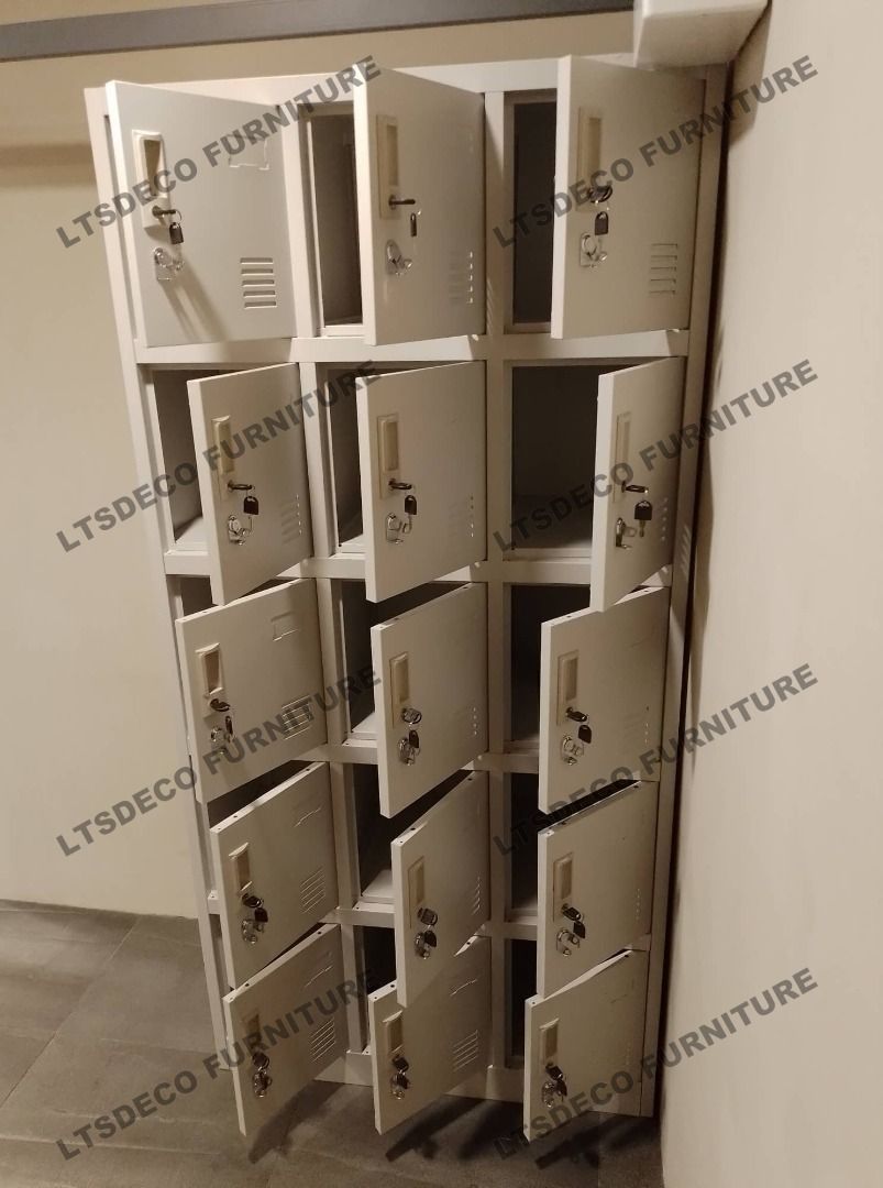 15 DOORS STEEL LOCKER l OFFICE FURNITURE PARTITIONS, Furniture & Home ...