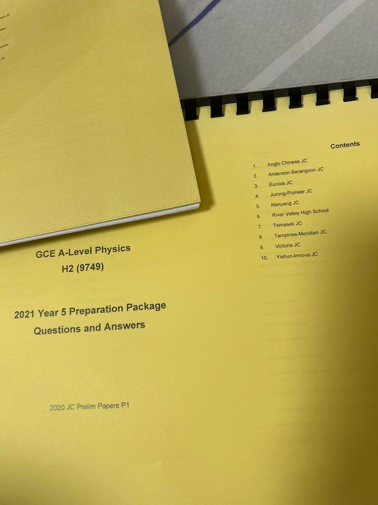 2020 JC H2 Physics Prelim MCQ Paper 1 Compilation, Hobbies & Toys, Books & Magazines, Assessment ...