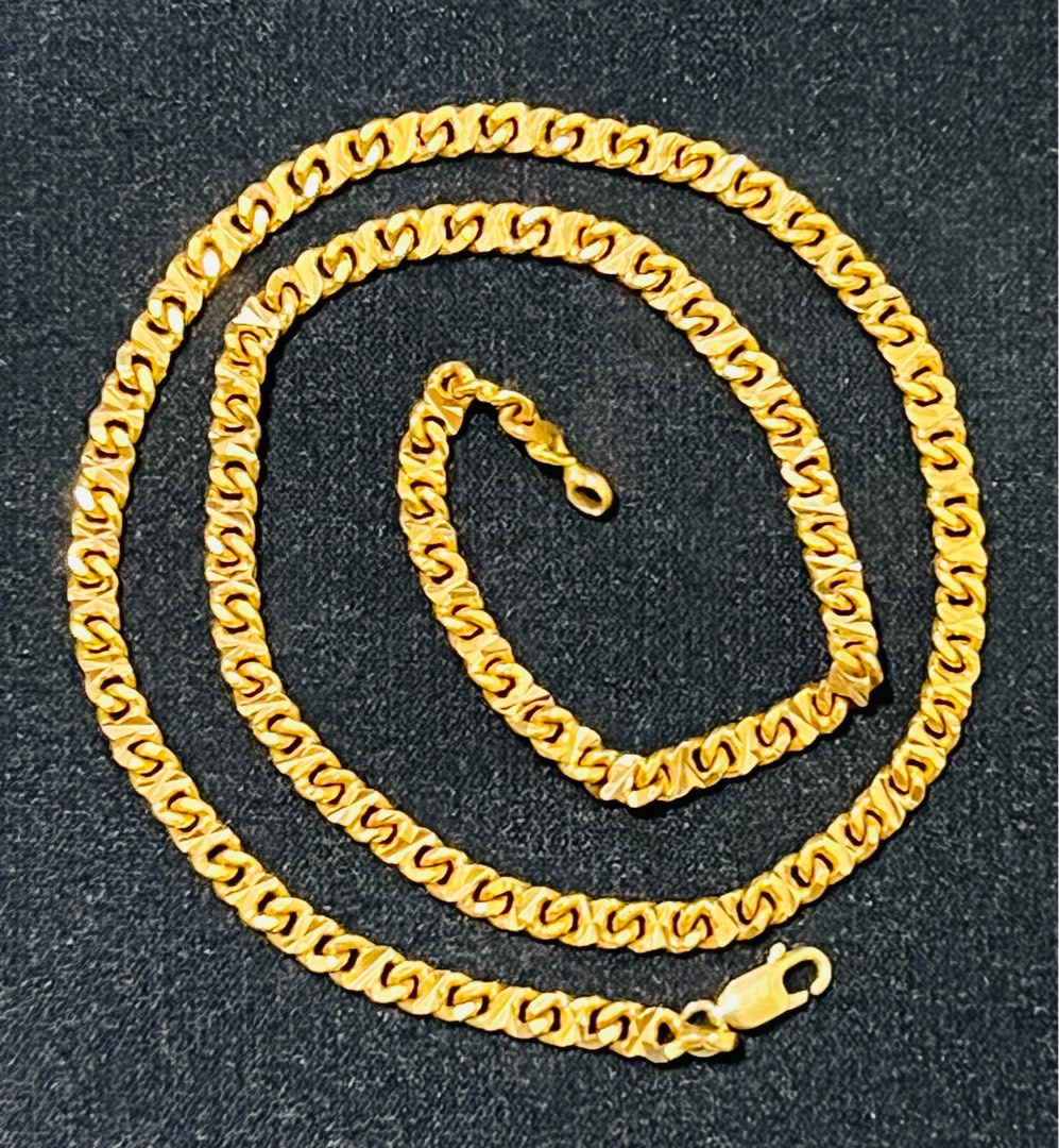 21K Gold Chain, Women's Fashion, Jewelry & Organisers, Necklaces on ...