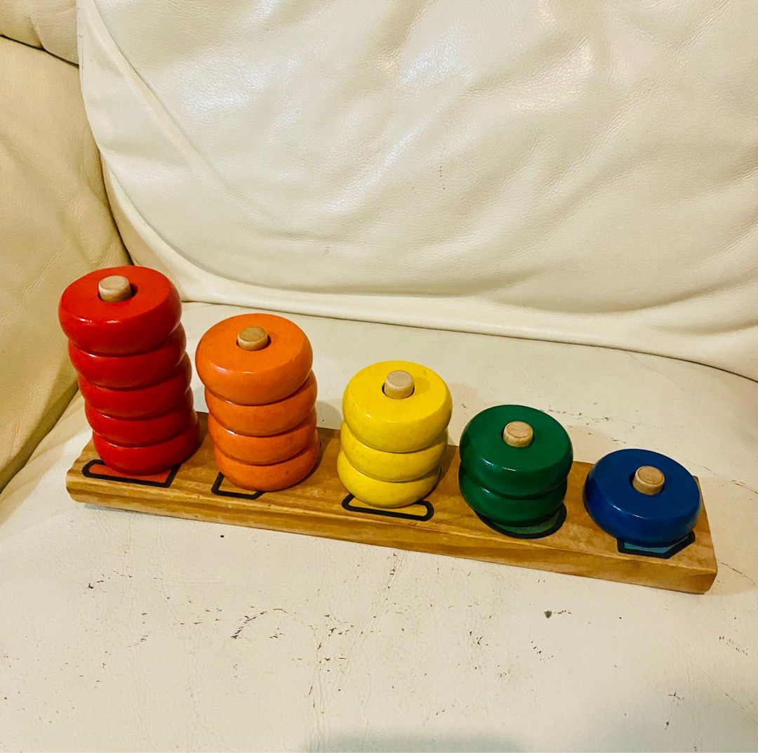 幼兒 木製 早教 數學 形狀 玩具 numbers wooden counting toys, 兒童＆孕婦用品, 嬰兒玩具 - Carousell