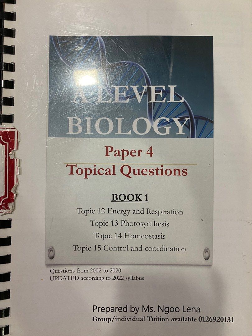 A Levels Biology Paper 4 topical past papers, Hobbies & Toys, Books ...