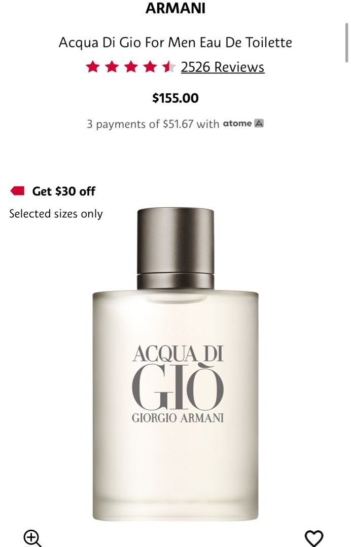 Acqua Di Gio 100ml, Beauty & Personal Care, Fragrance & Deodorants on ...