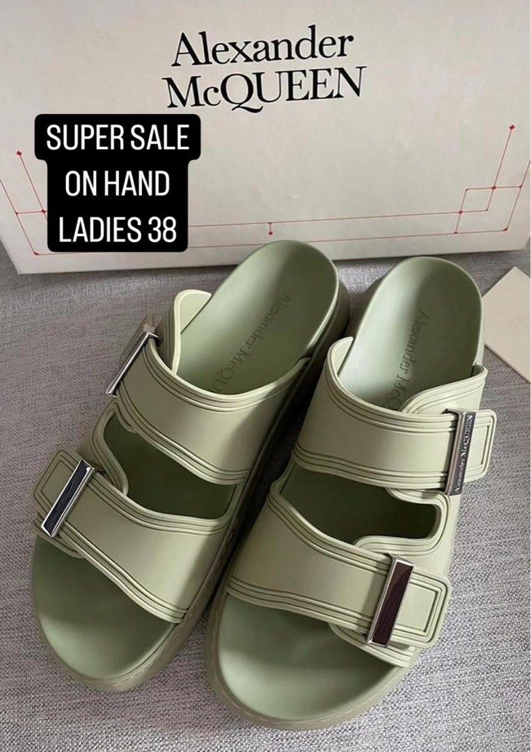 Alexander McQueen Slides, Women's Fashion, Footwear, Flats & Sandals on ...