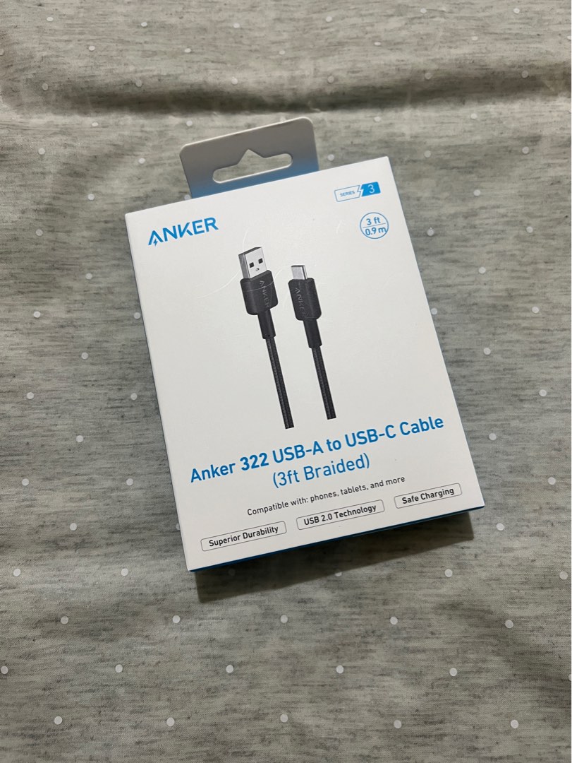 Anker 322 USB-A to USB-C Cable (3ft Braided), Mobile Phones & Gadgets, Mobile & Gadget ...