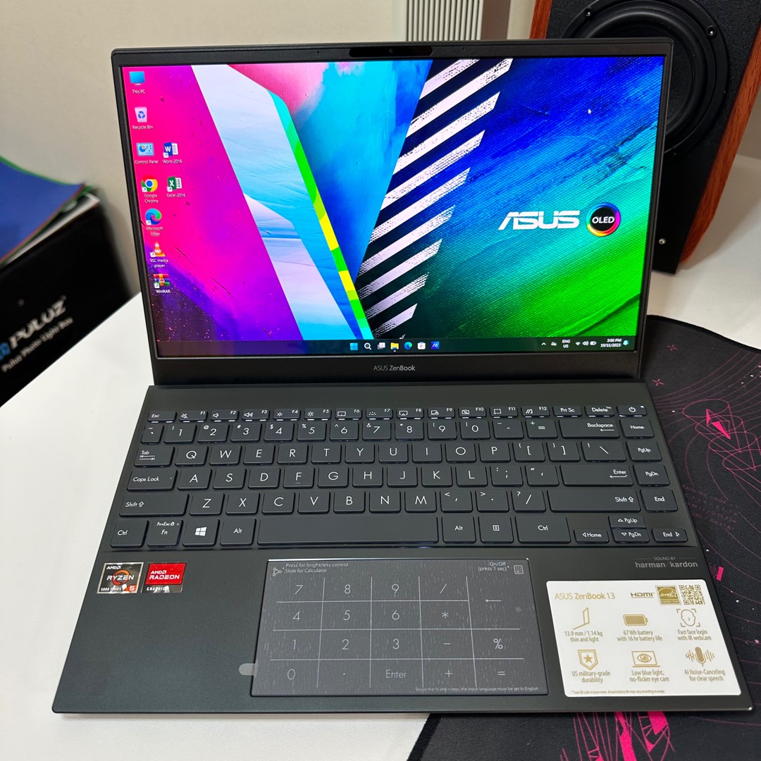 Asus ZenBook OLED, Ryzen 5 5500U 6Core, Weight 1.1KG Only, Warranty Feb ...