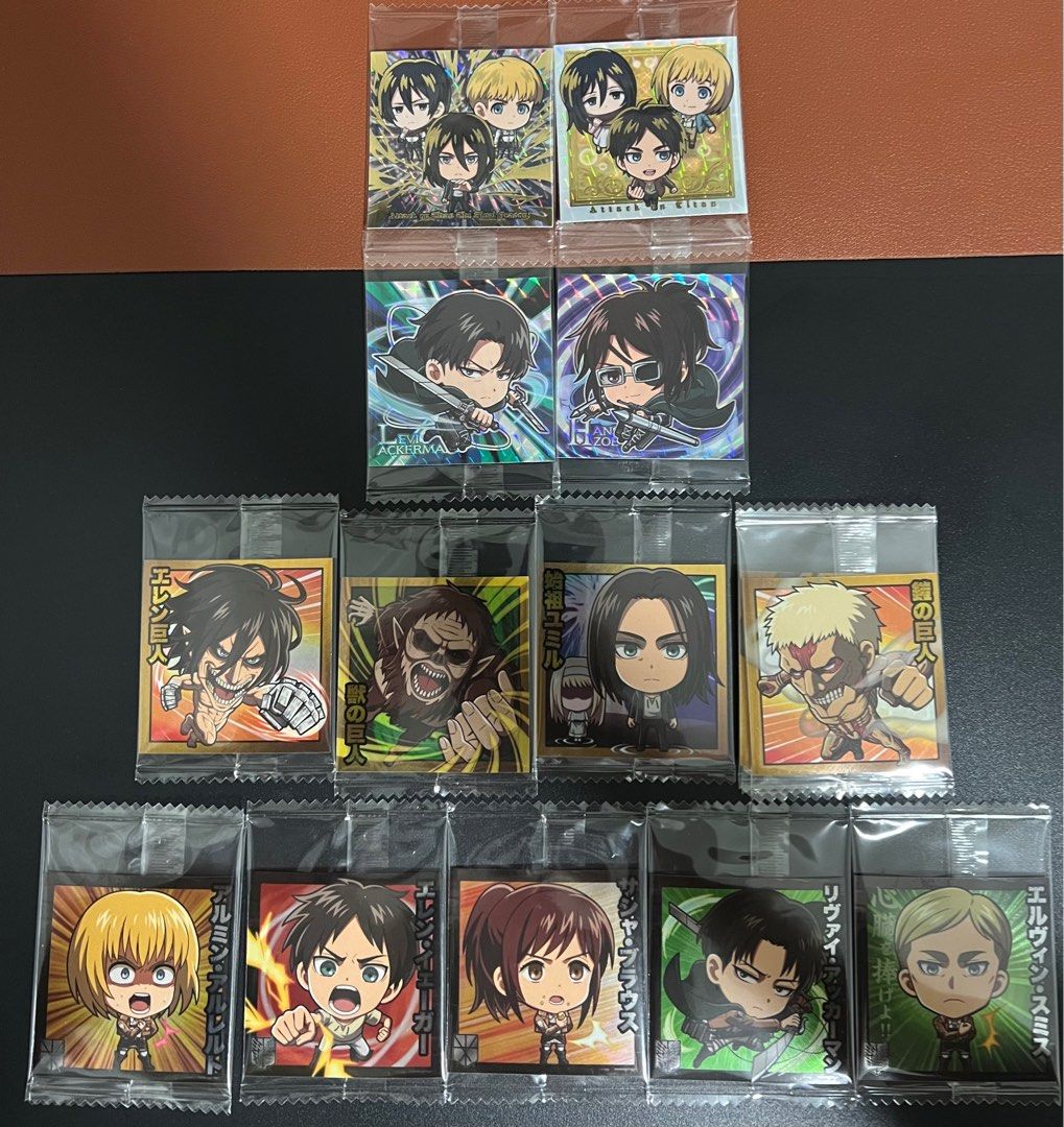 Attack on Titan Wafer Stickers, Hobbies & Toys, Toys & Games on Carousell