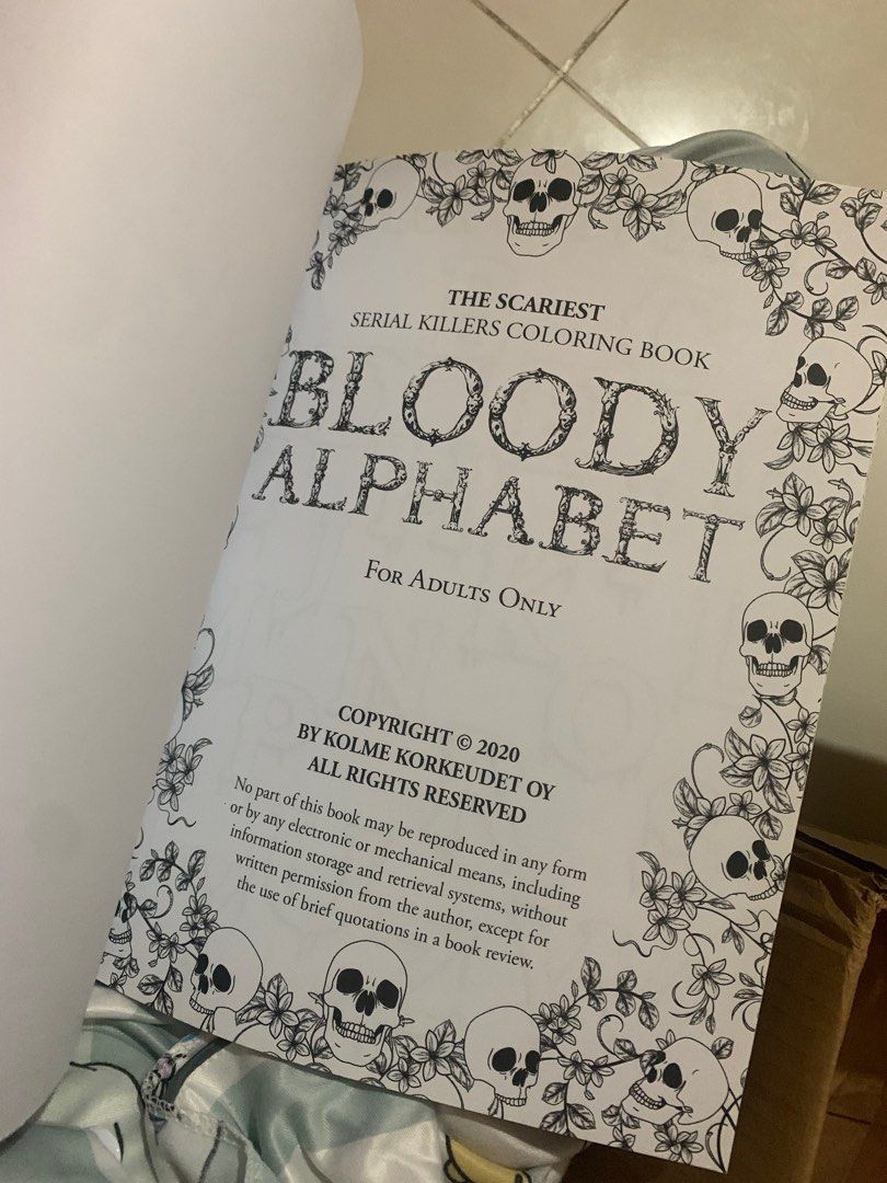 Authentic Serial Killer Bloody Alphabet Adult Coloring Book, Hobbies ...