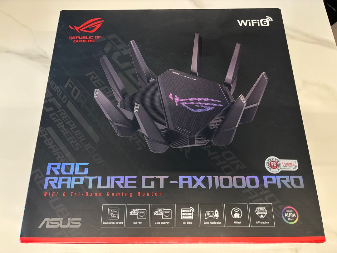 BNIB ASUS ROG RAPTURE GT-AX11000 PRO Wifi 6 Tri-Band 10GE Port Gaming ...