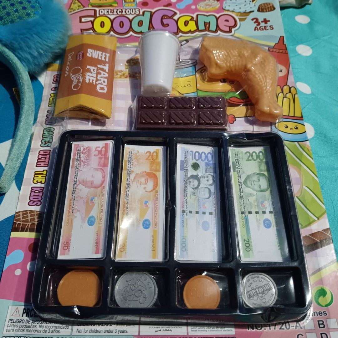 Bundle Cashier Play Money Pretend Toy with Headbands, Hobbies & Toys ...