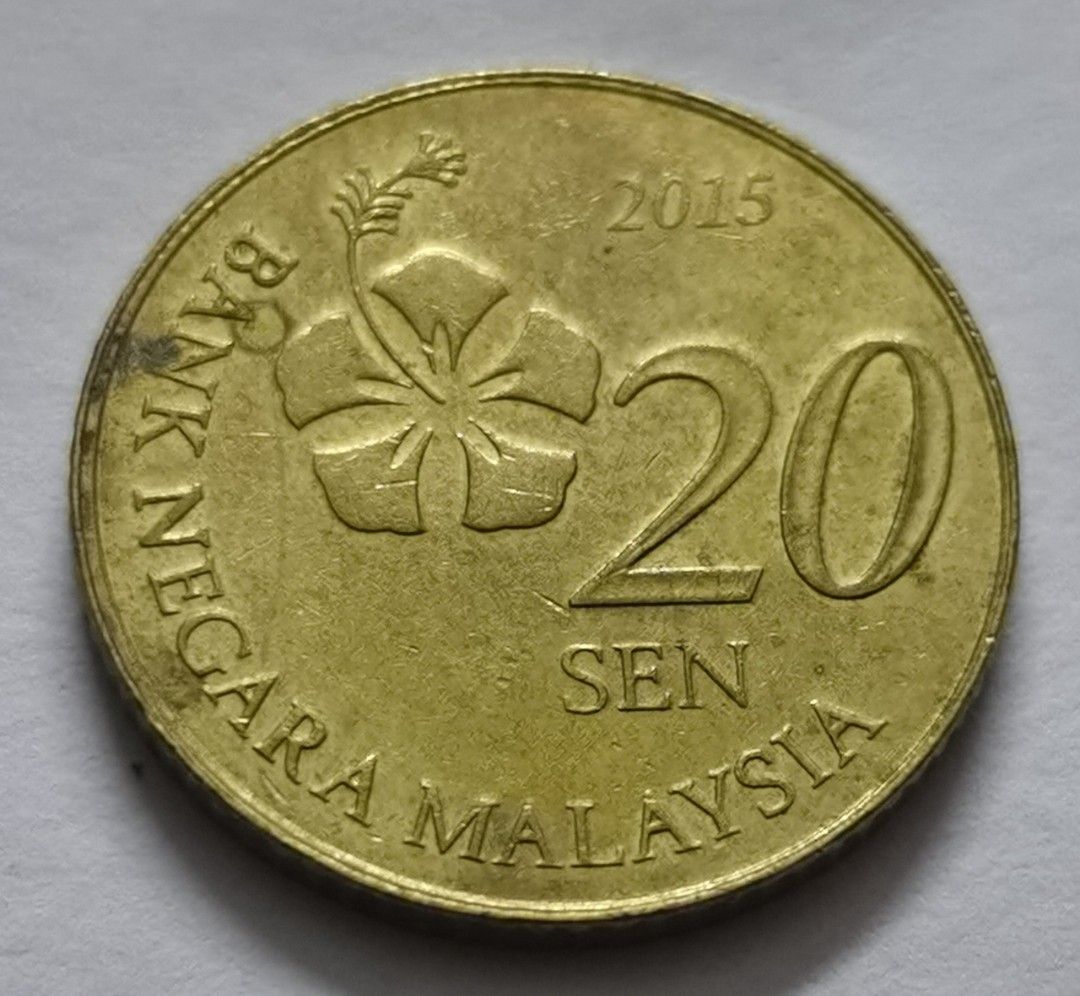 C406: Error 2015 Malaysia 20 Sen coin, Hobbies & Toys, Collectibles ...