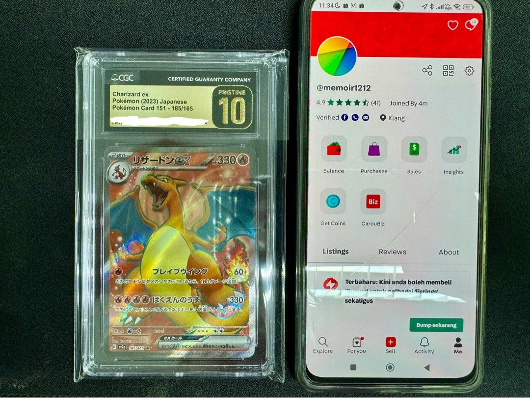 CHARIZARD EX FA 151 JP PRISTINE 10, Hobbies & Toys, Collectibles ...