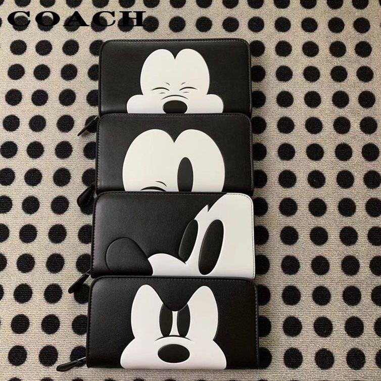 Coach X Disney Mickey Accordion Zip Wallet In Glovetanned Leather ...