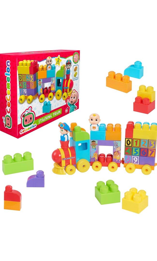 CoComelon lego stacking Train, 40 Piece Large Building Block Set, 兒童＆孕婦 ...