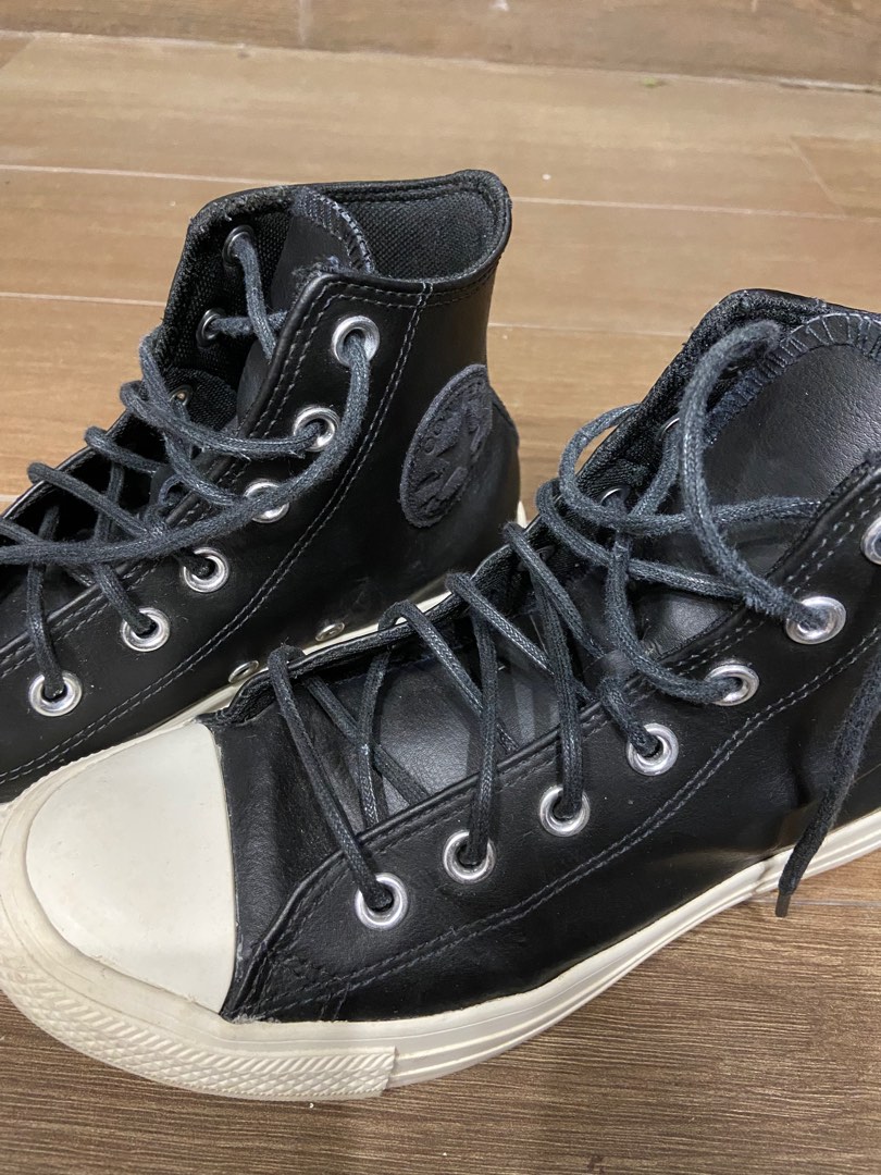 Converse High Cut Leather, Women's Fashion, Footwear, Sneakers on Carousell