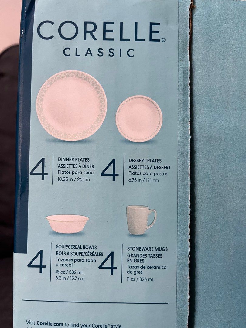 Corelle Classic 16pc Set, Furniture & Home Living, Kitchenware ...