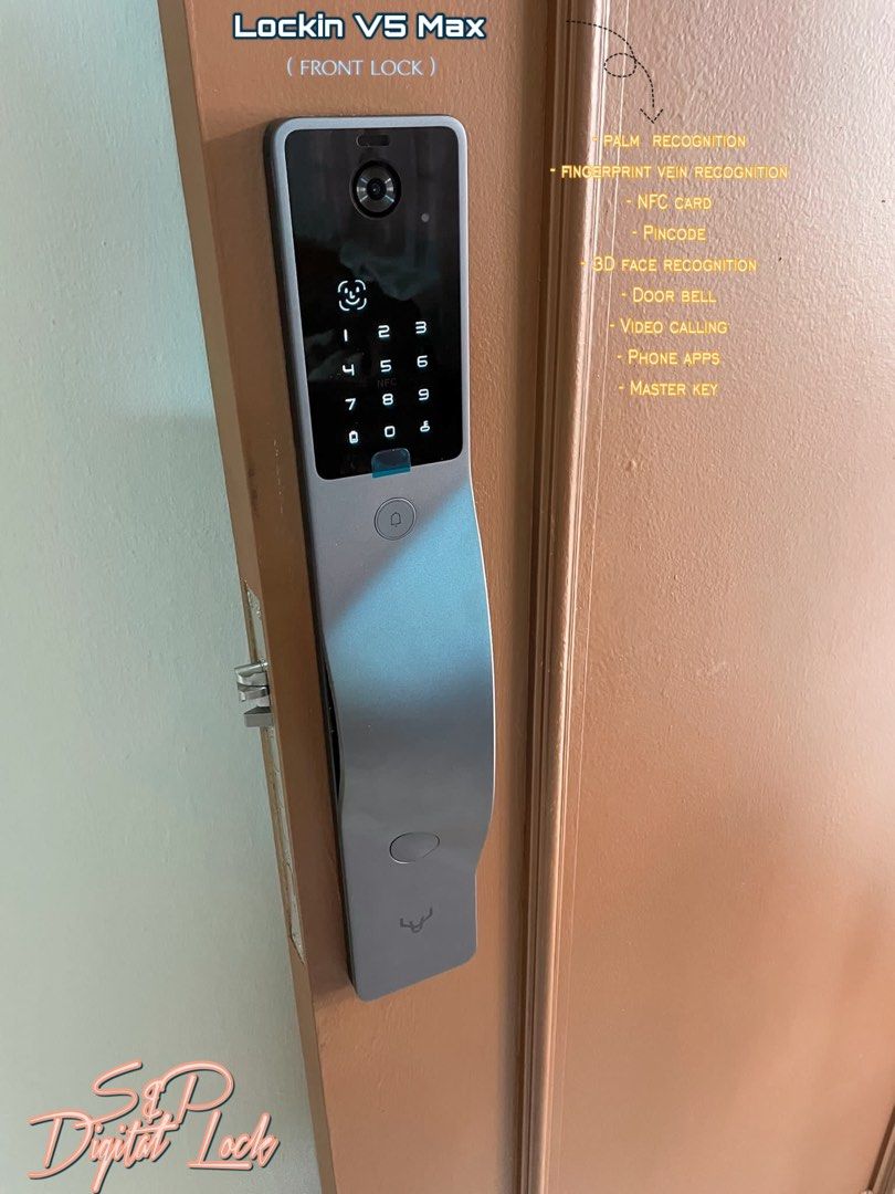 Digital door lock Lockin V5 Max wifi enable, Furniture & Home Living ...