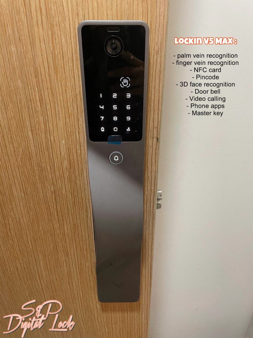 Digital door lock Lockin V5 Max wifi enable, Furniture & Home Living ...