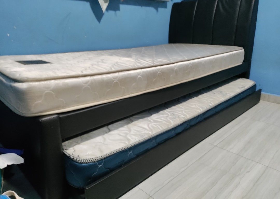 Double single bed frames, Furniture & Home Living, Furniture, Bed ...