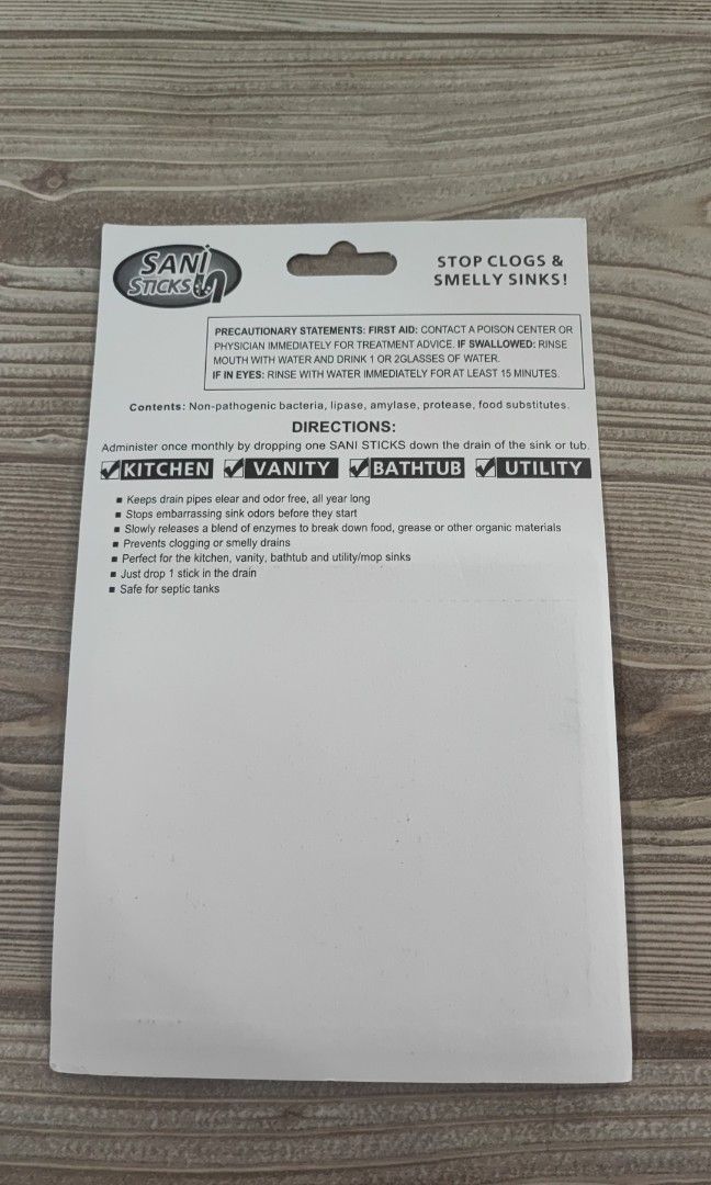 *DRAIN PIPE SANITIZER 12 STICKS A682*, Furniture & Home Living, Bathroom & Kitchen Fixtures on ...