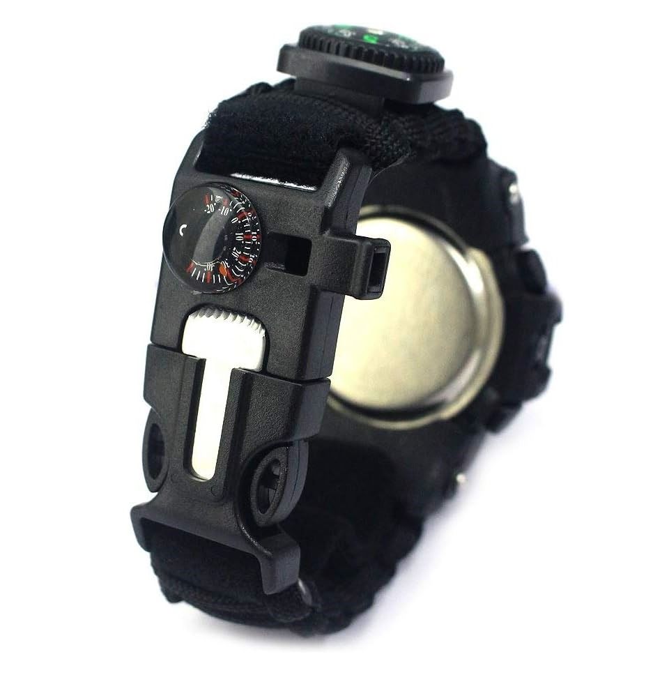 EMAK Adventure 7 合 1 30M防水模擬和數字手錶連軍用指南針（迷彩錶帶橙色內襯圖案） rteckp EMAK ...