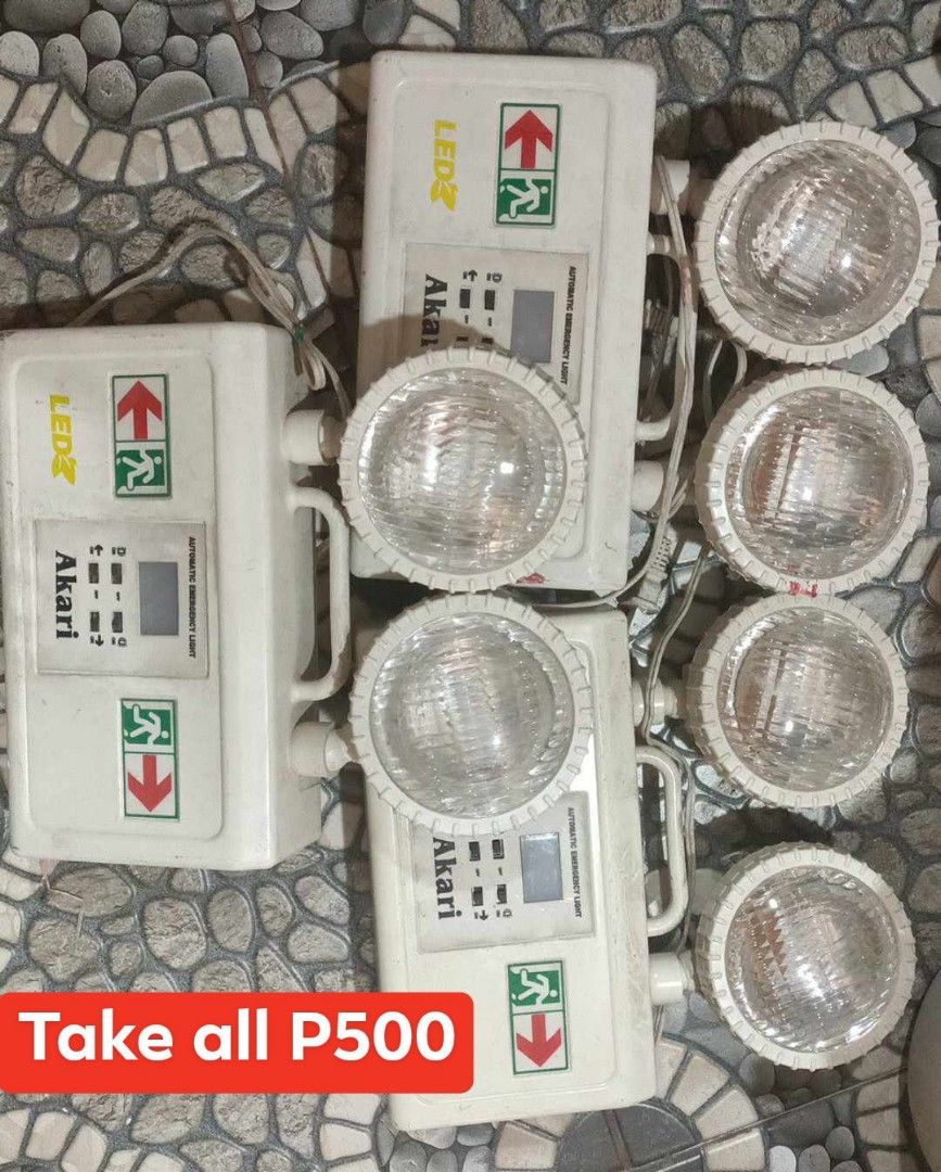 Emergency light (akari), Furniture & Home Living, Lighting & Fans ...