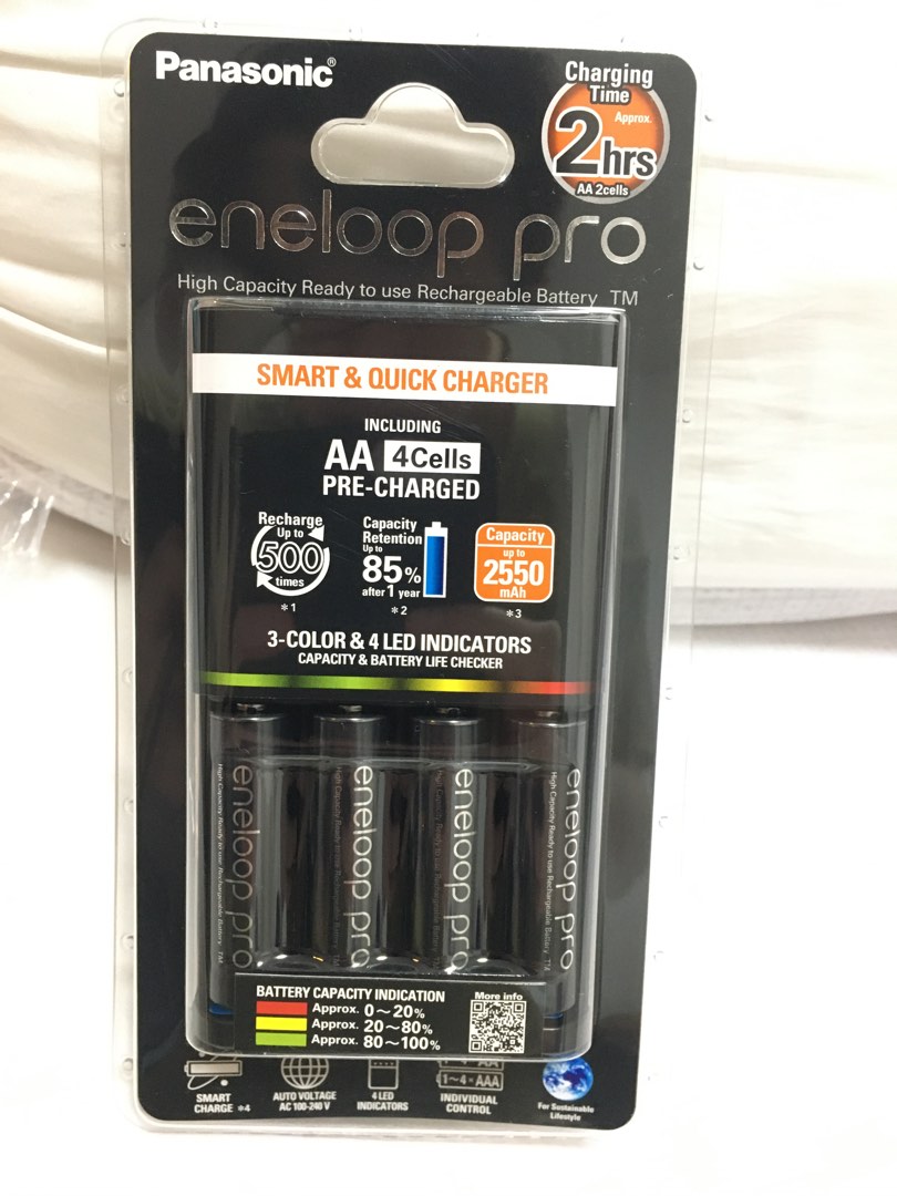 Eneloop pro charger and 4 double AA battery, Photography, Photography ...