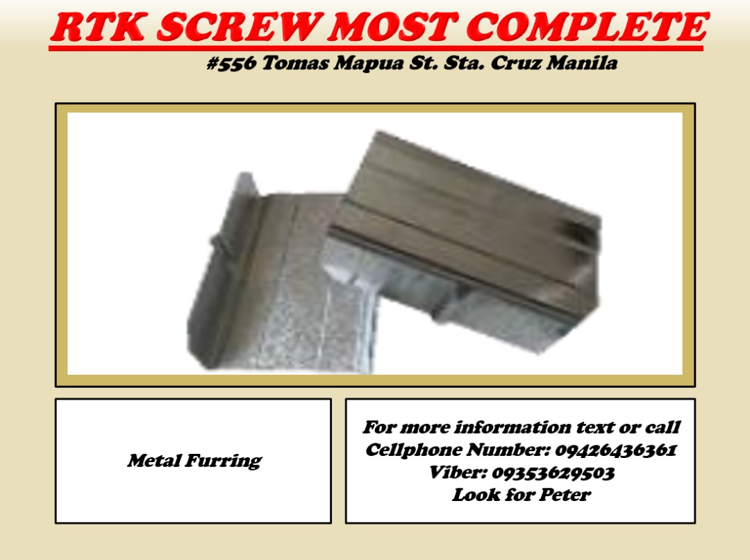 FOR SALE!! - Metal Furring, Commercial & Industrial, Construction Tools ...