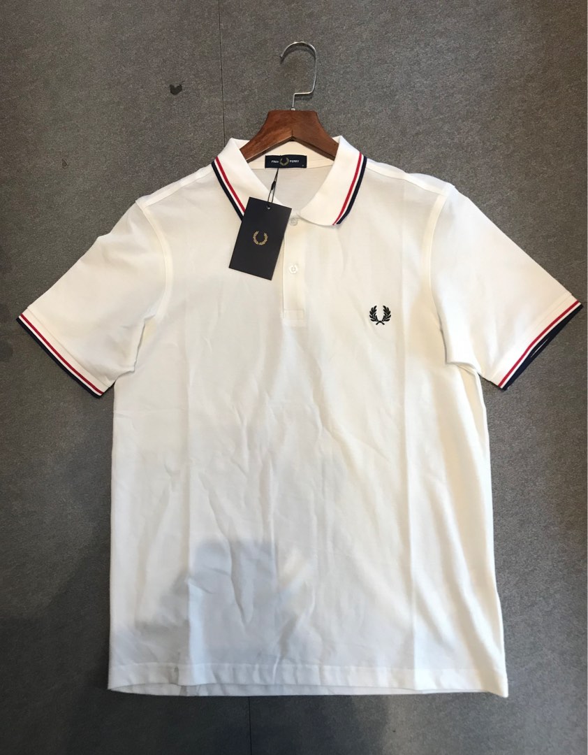 Fred Perry Twin Tipped Whitw Polo Shirt, Men's Fashion, Tops & Sets ...