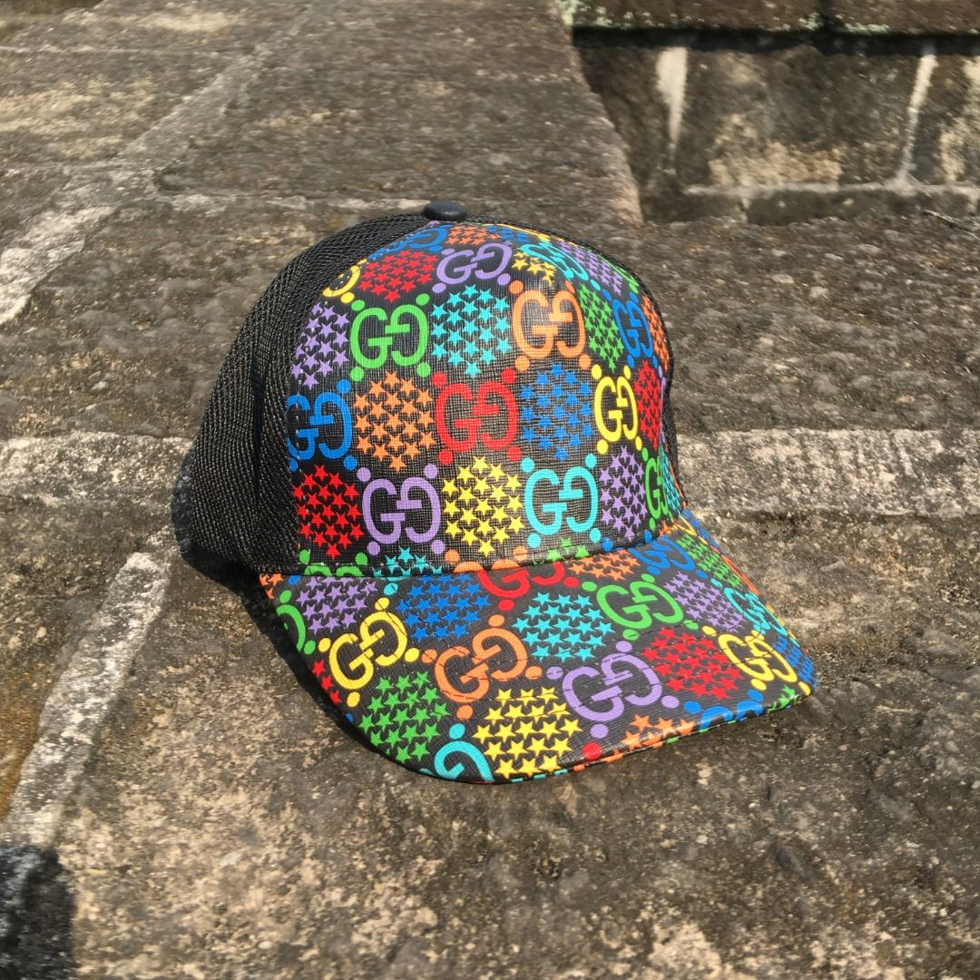GUCCI PSYCHEDELIC MONOGRAM TRUCKER CAP, Men's Fashion, Watches ...