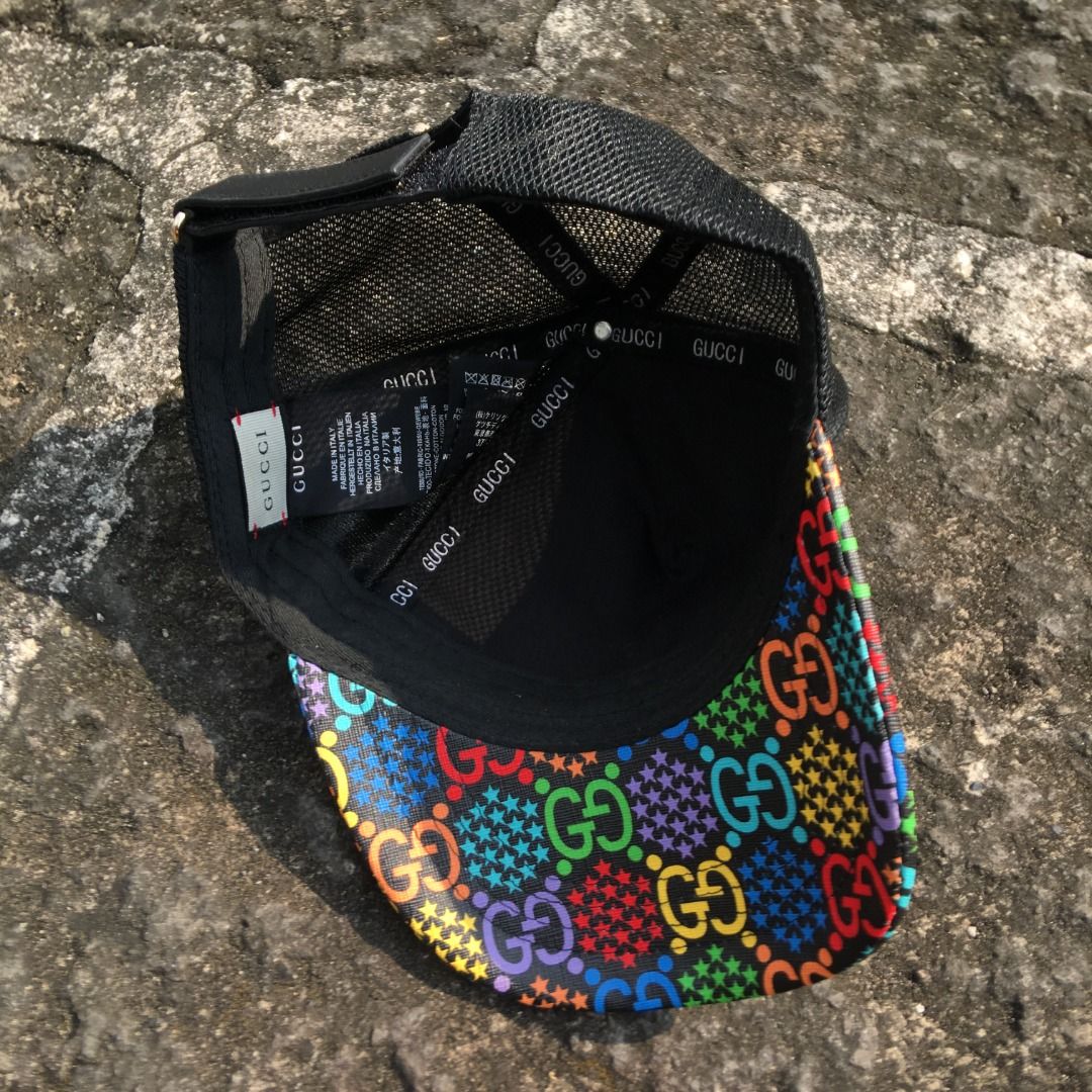 GUCCI PSYCHEDELIC MONOGRAM TRUCKER CAP, Men's Fashion, Watches ...