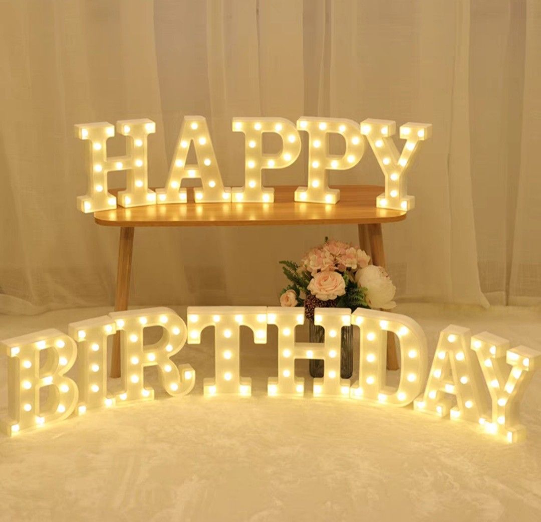 HAPPY BIRTHDAY Lights Rental | Birthday Party Supplies Surprise ...